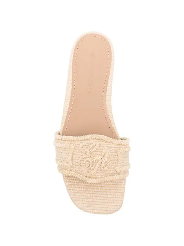 Emporio Armani Woven Slip-on Sandals - Beige