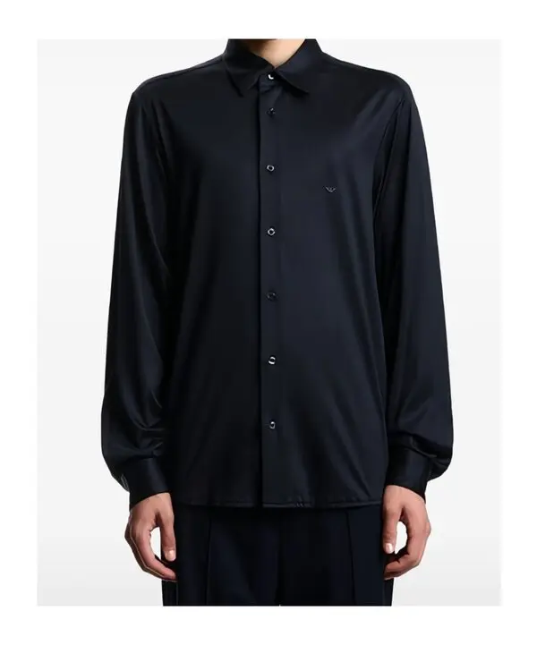 Emporio Armani Logo Embroidered Button-up Shirt