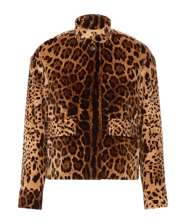 Max Mara Tedro Leopard-print Cropped Jacket