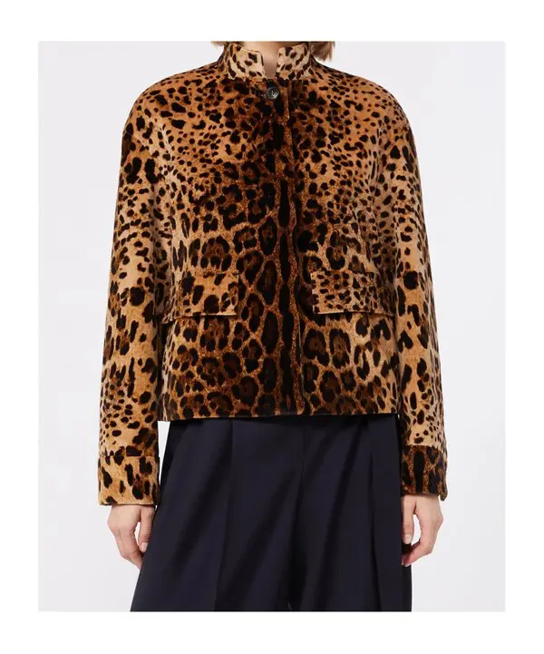 Max Mara Tedro Leopard-print Cropped Jacket