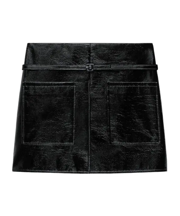 COURREGES Flap-pocket Mini Skirt - Black
