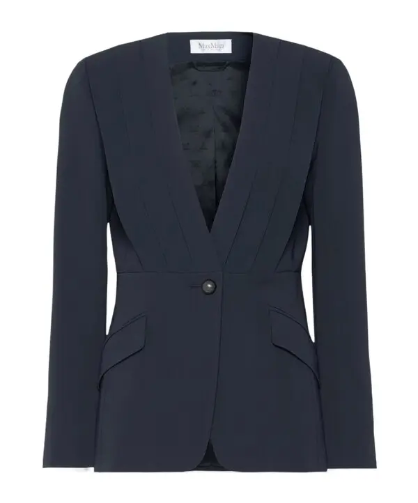 Max Mara Long-sleeved Suit Jacket - Midnight Blue