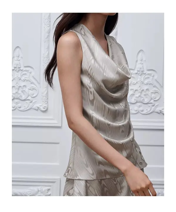Dior Sleeveless Draped Top With Cd Logo
