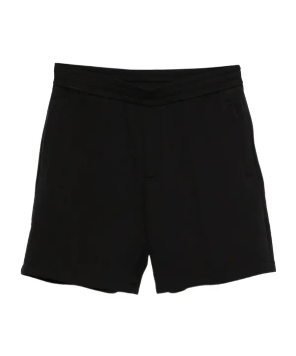 Emporio Armani Logo Embroidered Track Shorts - Black