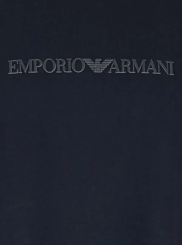 Emporio Armani Logo Embroidered Crewneck T-shirt - Blue