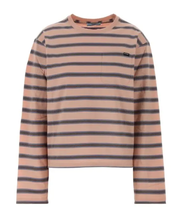 Prada Striped Long-sleeved T-shirt - Nude