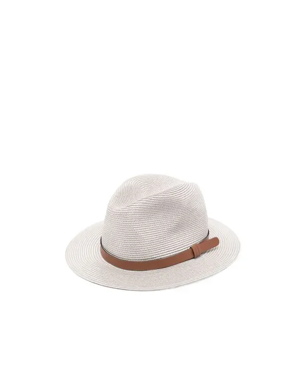 Emporio Armani Belt Detail Fedora Hat - White