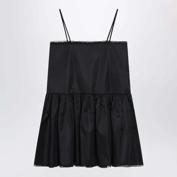 Prada Re-nylon Mini Dress With Lace Trim