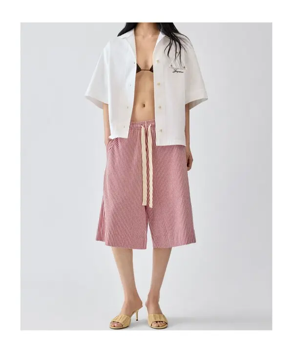 Jacquemus Striped Drawstring Shorts