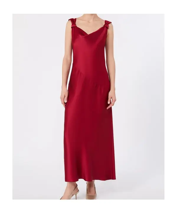 Max Mara Sleeveless Maxi Dress With Draped Neckline
