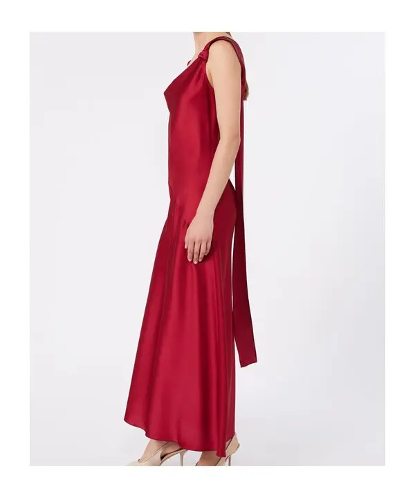 Max Mara Sleeveless Maxi Dress With Draped Neckline