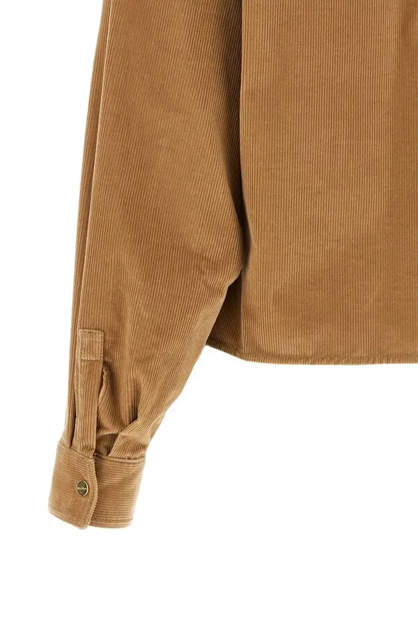 Max Mara Rivolo Cropped Corduroy Shirt - Brown
