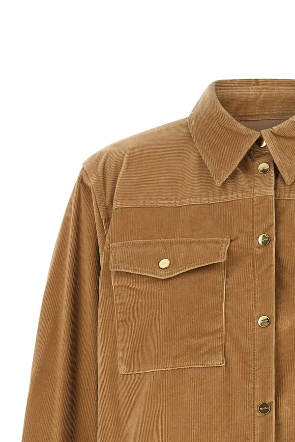 Max Mara Rivolo Cropped Corduroy Shirt - Brown
