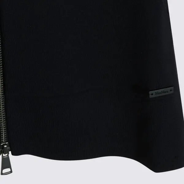 Max Mara Short-sleeve Zip Hooded Sweater With Pleated Details