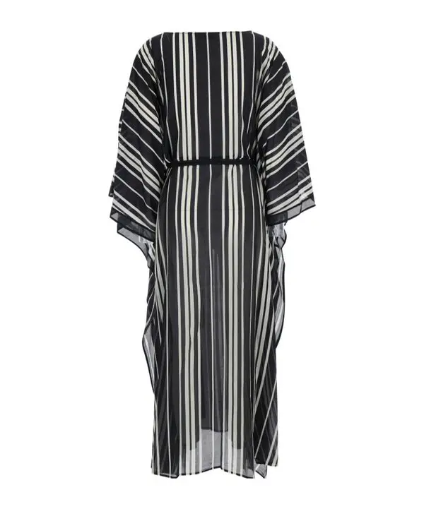 Tory Burch Belted Striped Silk Caftan
