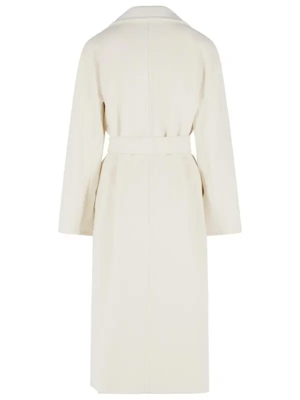 Max Mara Madame Double-breasted Belted Coat - White