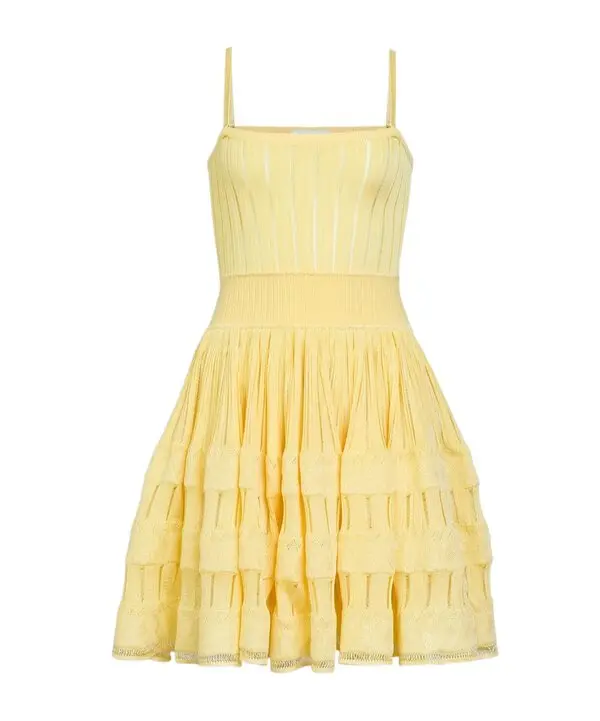 Alaïa Knitted Dress - Light Yellow