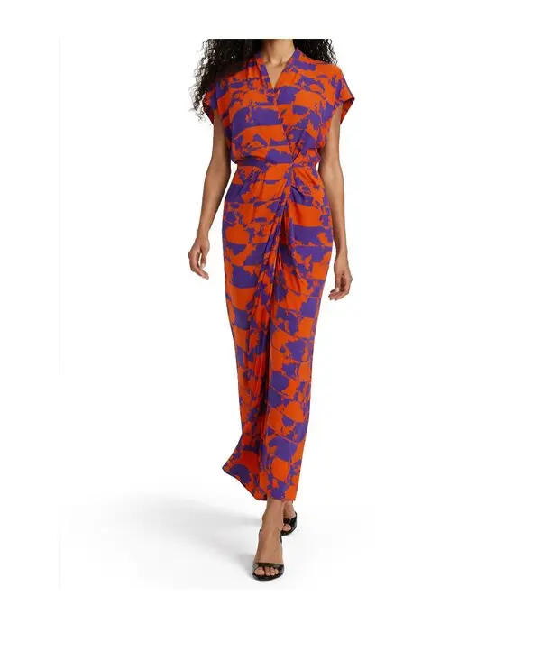 Dries Van Noten Printed V-neck Maxi Dress