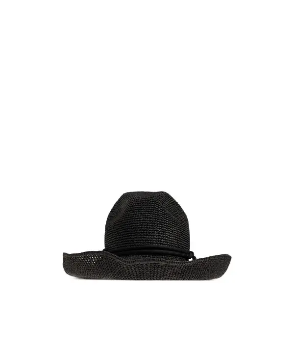 Emporio Armani Woven Wide Brim Hat - Black