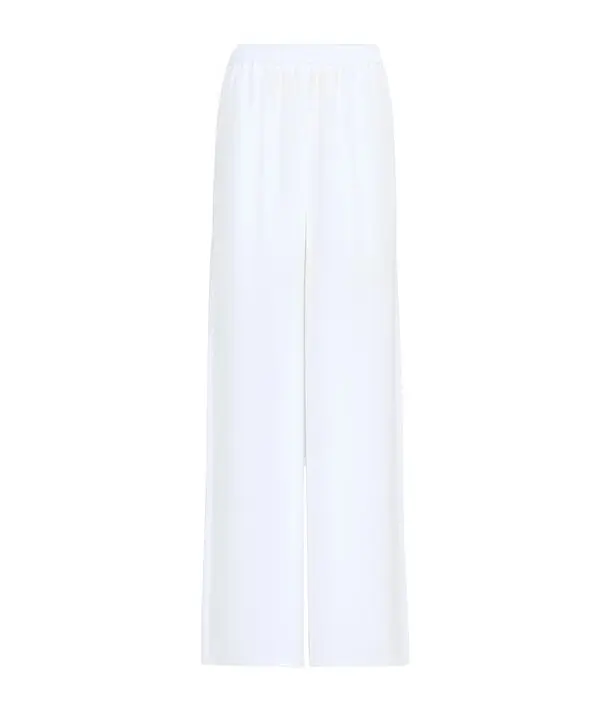Max Mara Relaxed-fit Heavy Silk Trousers - White