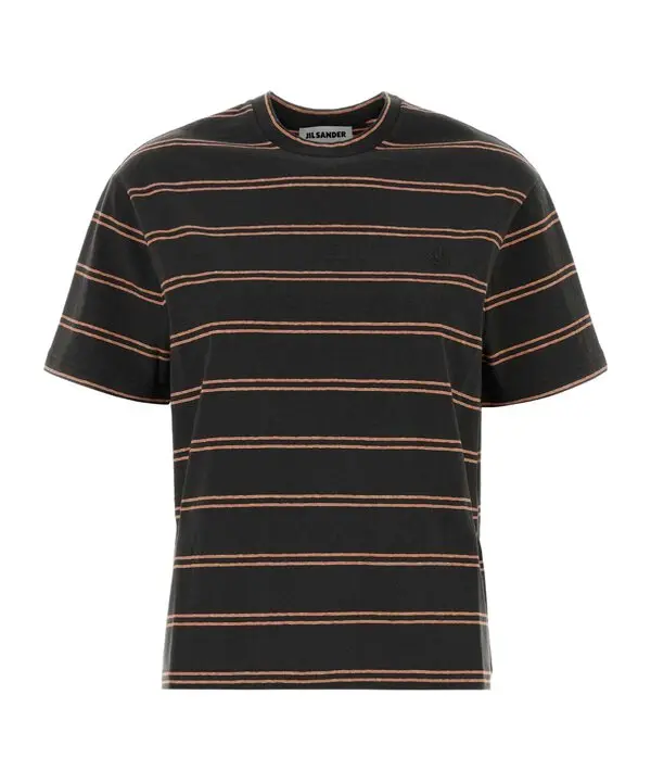 JIL SANDER Striped Embroidered T-shirt - No