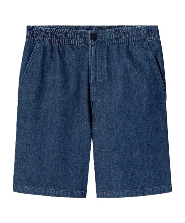 A.p.c. Elastic-waist Denim Shorts - Blue