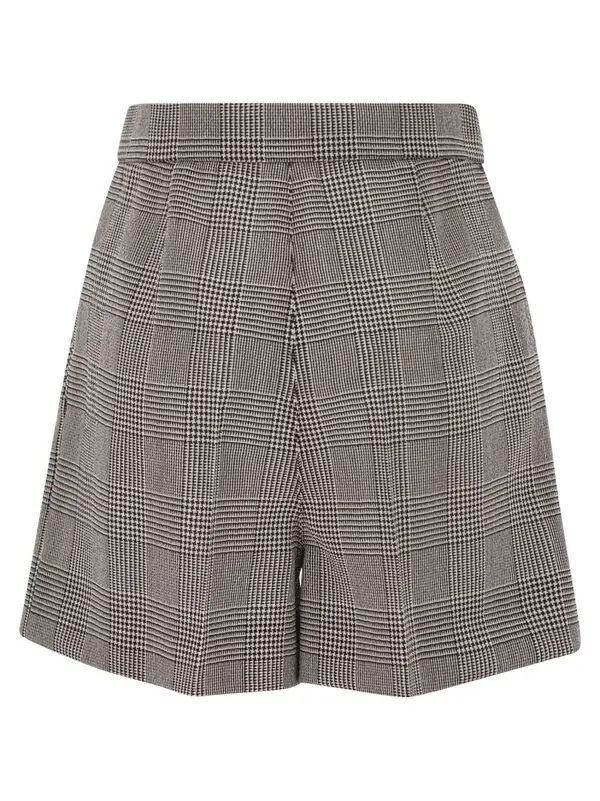 Max Mara Plaid Pleated Shorts - Gray