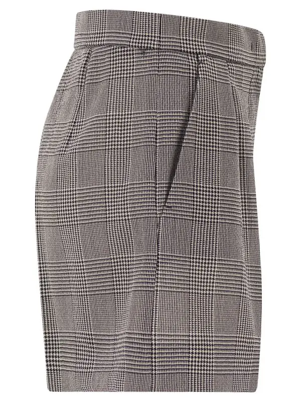 Max Mara Plaid Pleated Shorts - Gray