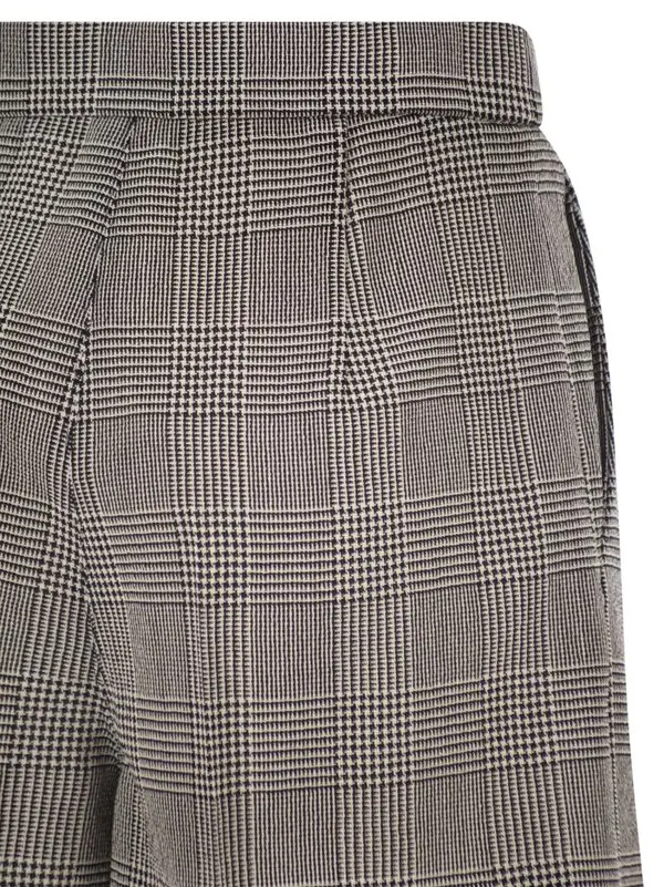 Max Mara Plaid Pleated Shorts - Gray
