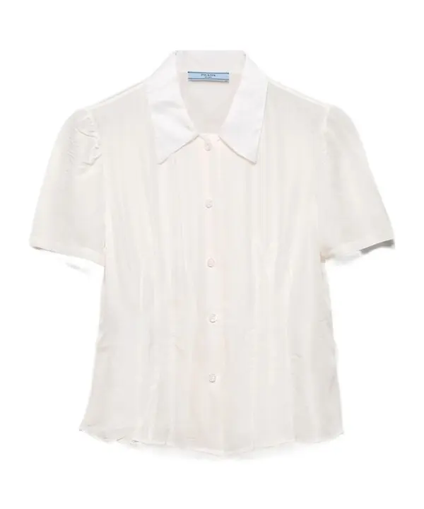 Prada Garment-dyed Washed Silk Shirt - Ivory