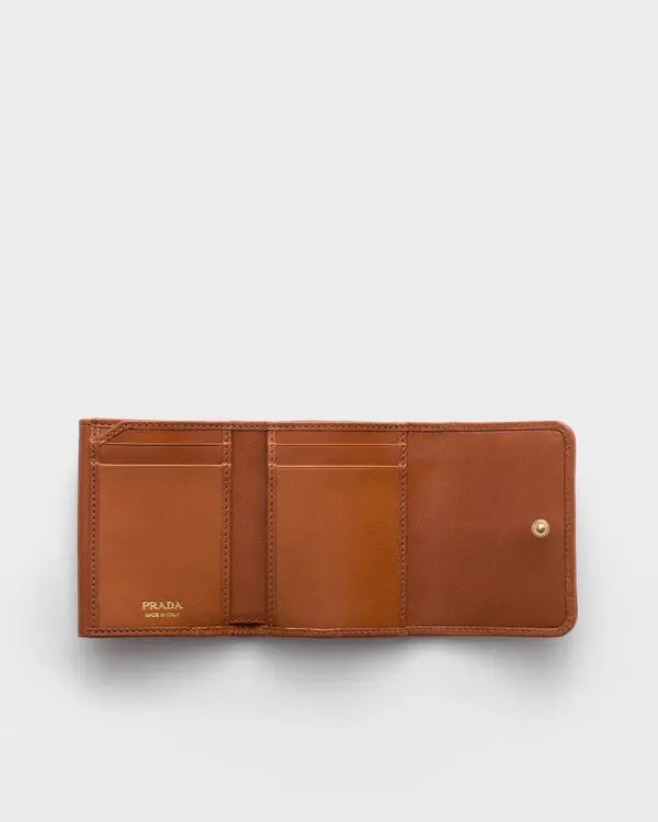 Prada Small Woven Madras Leather Wallet