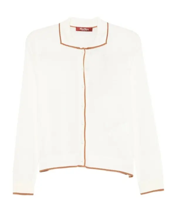 Max Mara Lapel Collar Cardigan - White