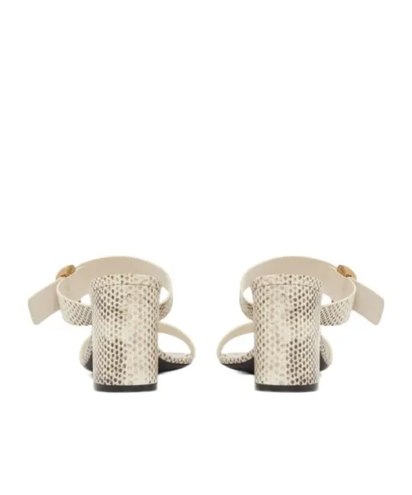 Emporio Armani Sandals With Heel In Python-print Leather