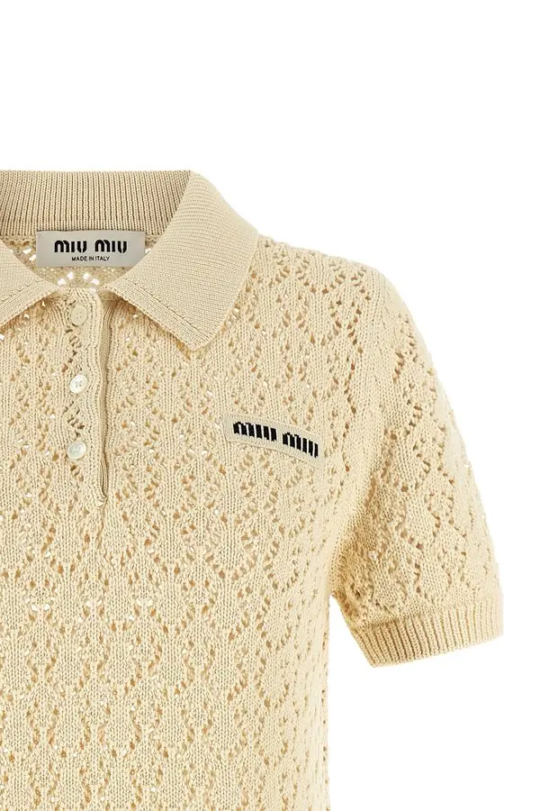 Miu Miu Openwork Short-sleeved Polo Dress