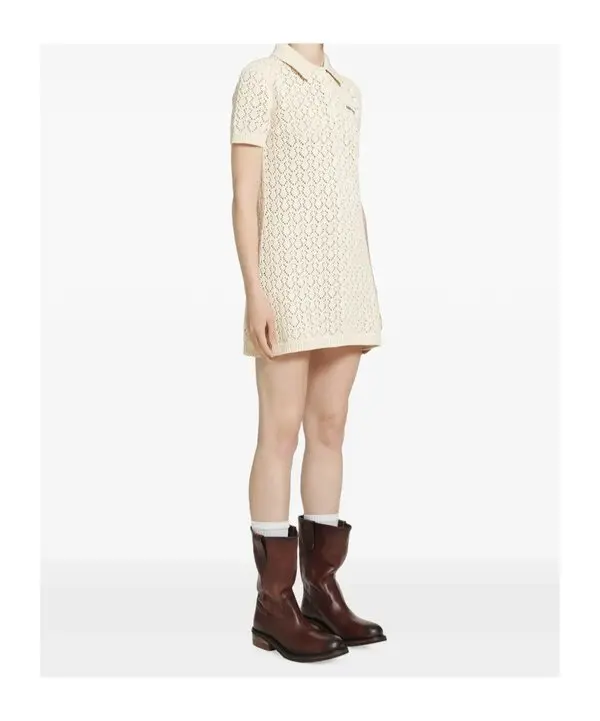 Miu Miu Openwork Short-sleeved Polo Dress