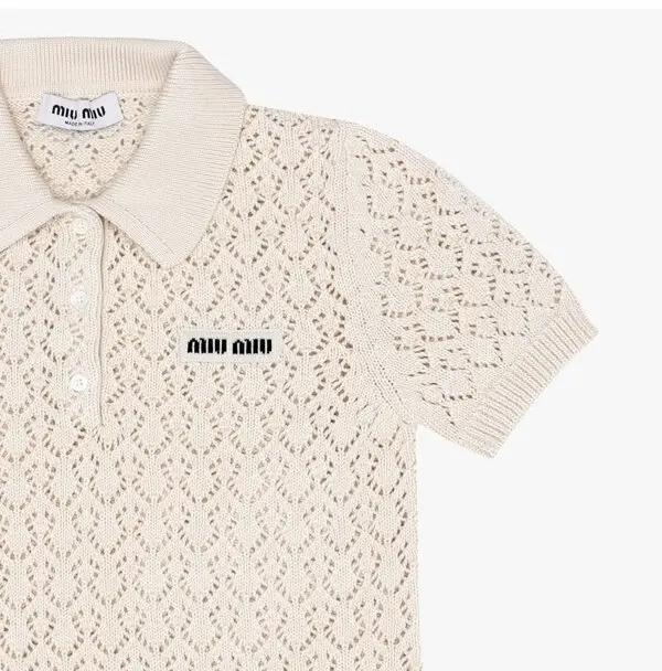 Miu Miu Openwork Short-sleeved Polo Dress