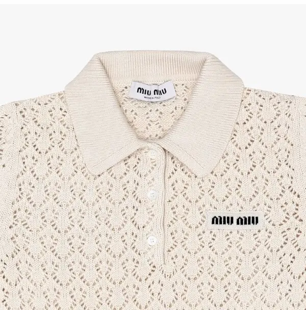 Miu Miu Openwork Short-sleeved Polo Dress