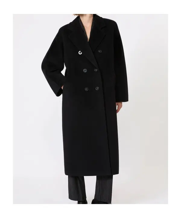 Max Mara Double-breasted Belted Coat - Black