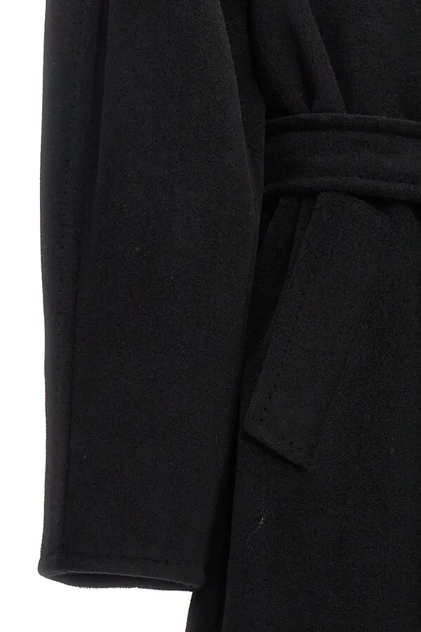 Max Mara Double-breasted Belted Coat - Black