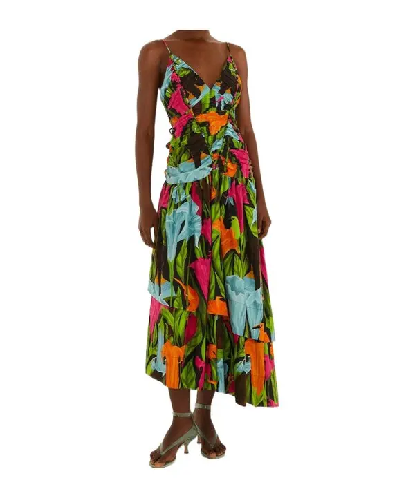 Farm Rio Floral Embellished Slip Dress