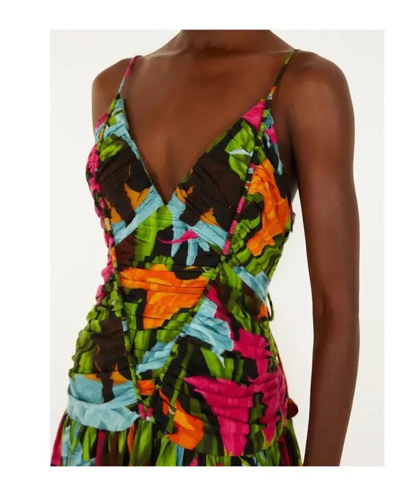 Farm Rio Floral Embellished Slip Dress