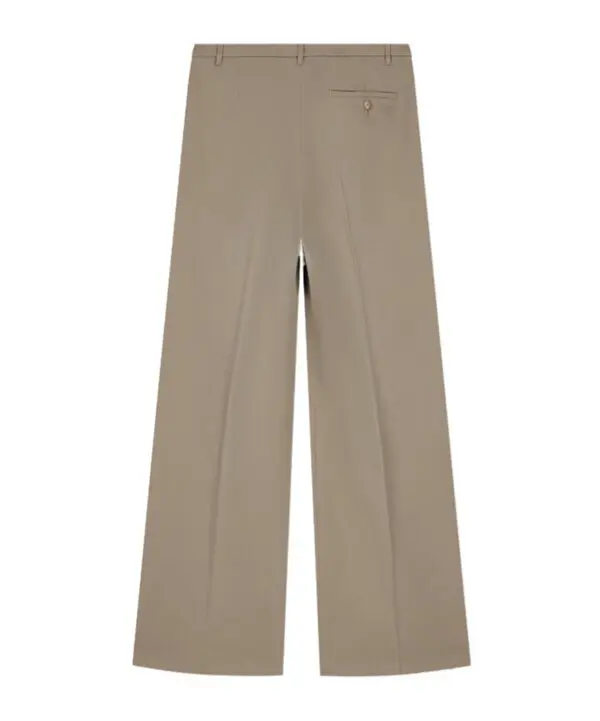 Emporio Armani Flat-front Wide-leg Trousers In Brushed Stretch Cotton