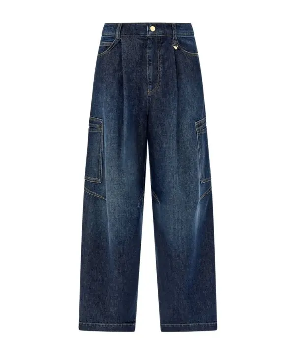 Emporio Armani Wide-leg Cargo Jeans - Blue