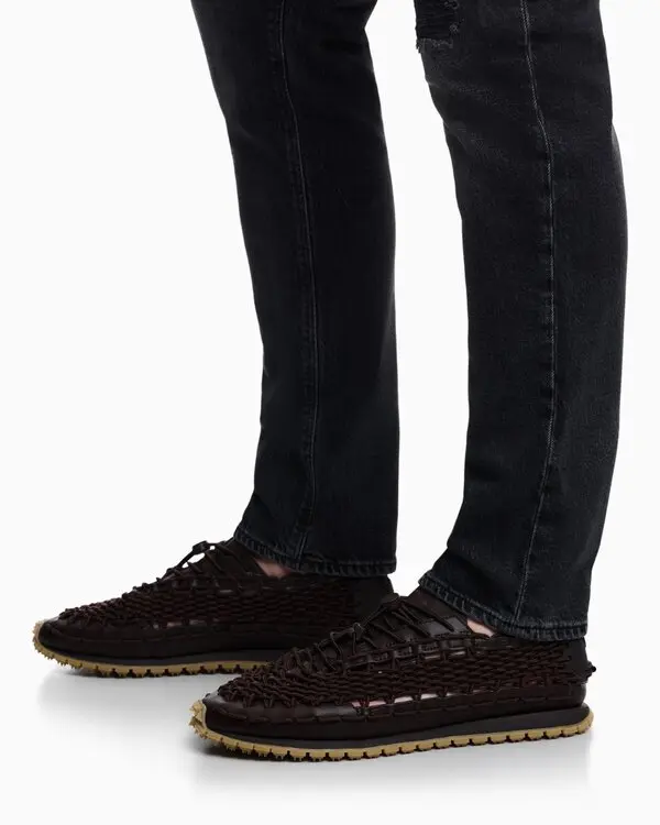 Emporio Armani Woven Toggle-fastening Sneakers