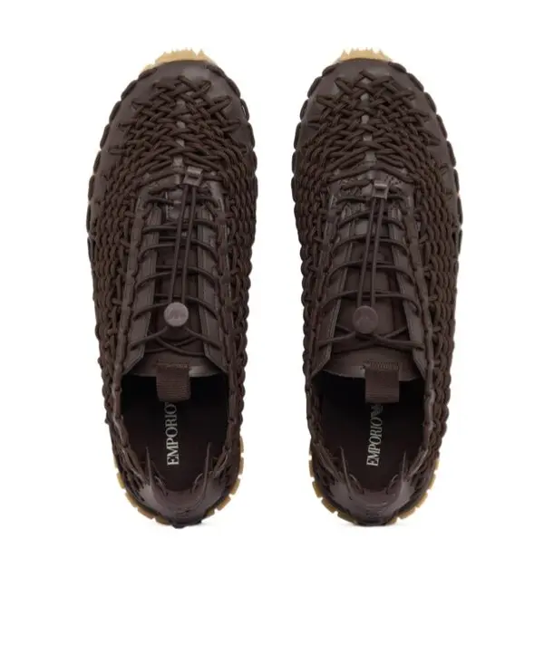 Emporio Armani Woven Toggle-fastening Sneakers