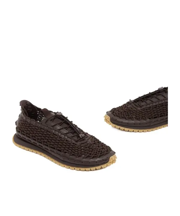 Emporio Armani Woven Toggle-fastening Sneakers