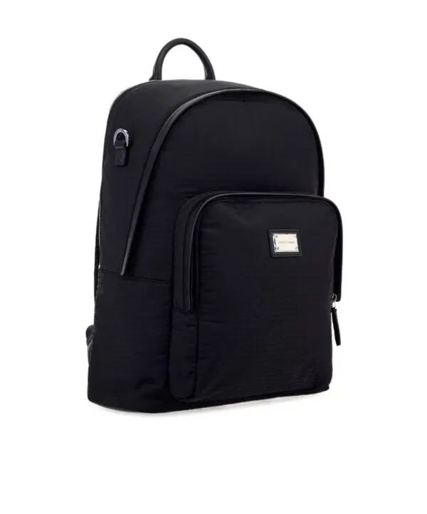 Emporio Armani Backpack With Front Zip Pocket And Metal Logo Plaque