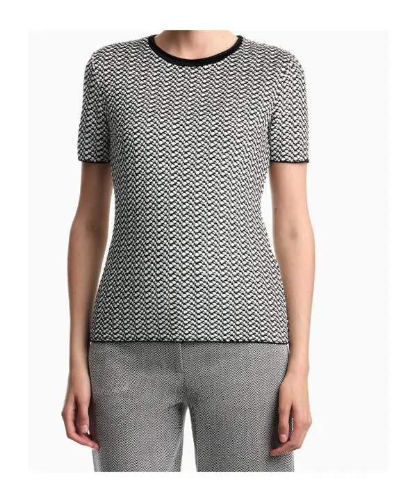 Emporio Armani Textured Crew Neck Top
