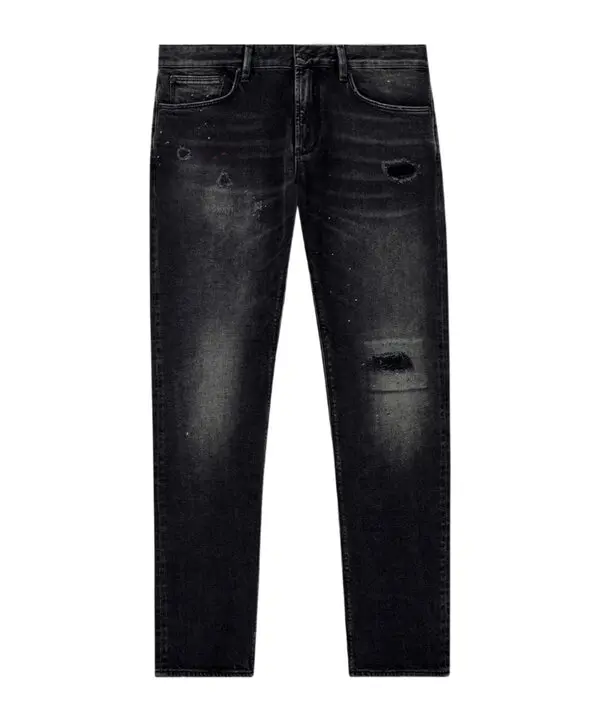 Emporio Armani Slim Fit Distressed Paint Splatter Jeans - Grey