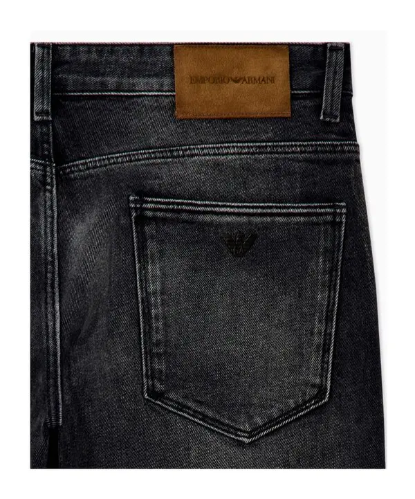 Emporio Armani Slim Fit Distressed Paint Splatter Jeans